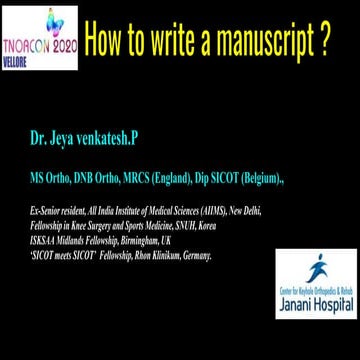 How to write a research manuscript? | PPTX