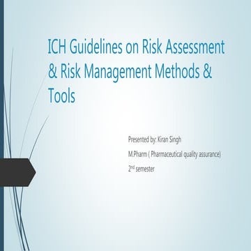 Quality Risk Managemment ICH Q9 | PPTX
