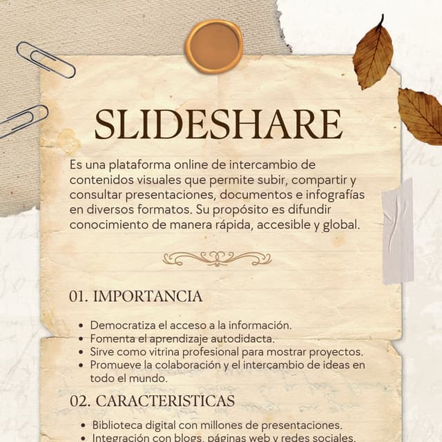 SLIDESHARE (IMPORTANCIA,CARACTERÍSTICAS,VENTAJAS,DESGENTAJAS,CONCLUSIÓN) | PDF