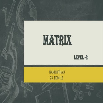 MATRIX AND ITS TYPES OF MATRICES WITH EXAMPLES ,TRAINGULAR MATRIX | PPTX