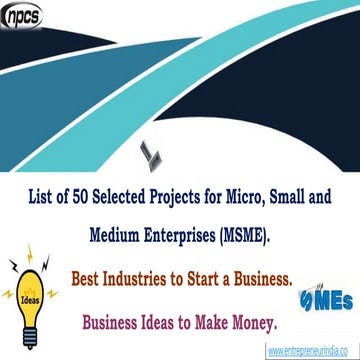 List of 50 Selected Projects for Micro, Small and Medium Enterprises ...