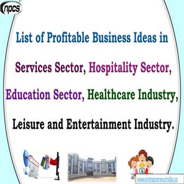 List of Profitable Business Ideas in Services Sector,.... | PPTX
