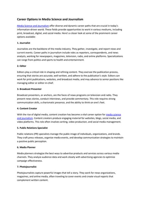 M.I.L Characteristics of a good media practitioner | PPT