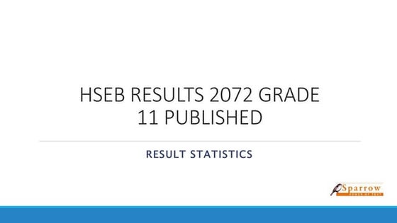 Hseb 11 Result 2072 situation | PPT
