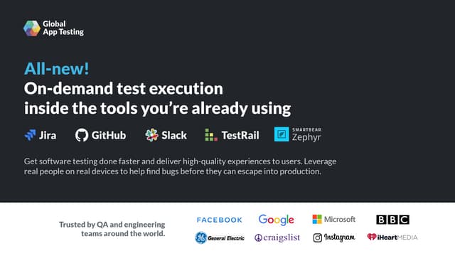 Global App Testing On Demand Qa Test Execution Platform Ppt 4847