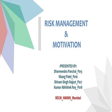 Social Risk Management & Motivation_Maa Teresa | PPT