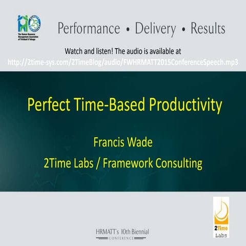 How to Perfect Your Time-Based Productivity - HRMATT Conference 2015 | PPT