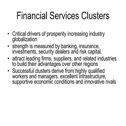 Financial Services Cluster | PPT