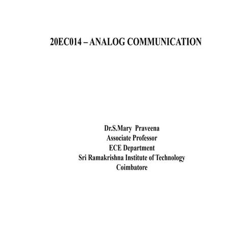 Introduction To Analog Communication System Pptx Computer Networking Computing