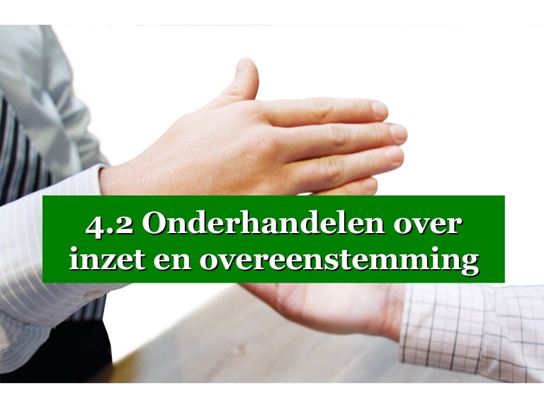 Onderhandelen over inzet en overeenstemming