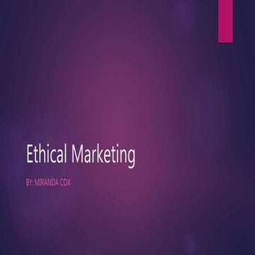 Ethical Marketing | PPTX