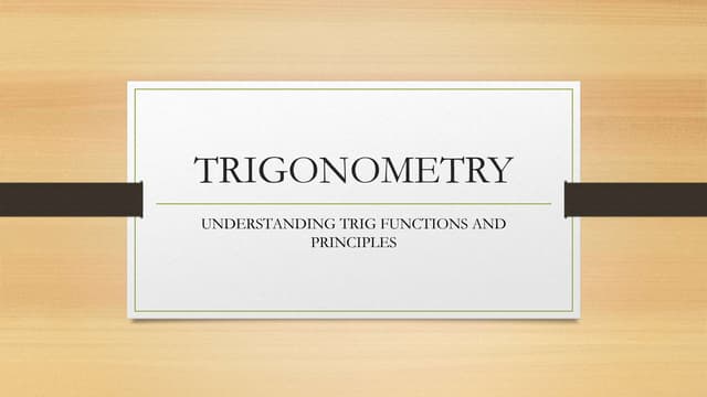 Trigonometry | PPT