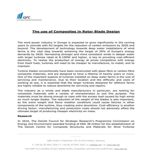 Advancements in Composite Materials for Wind Blades | PDF
