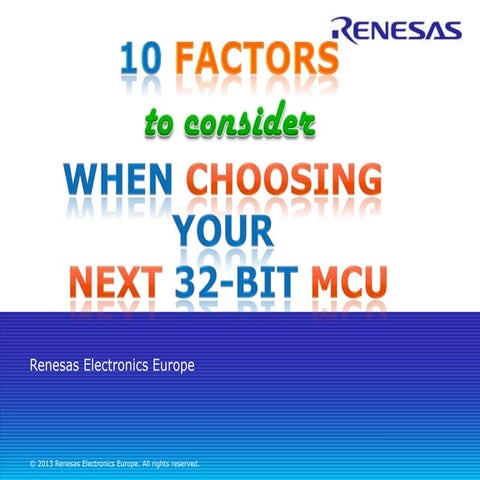 10 factors to consider when choosing your next 32-bit MCU | PPT | Free ...