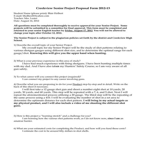 Slide share senior project proposal | PDF