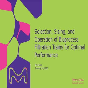 Selection, sizing, and operation of bioprocess filtration trains for ...