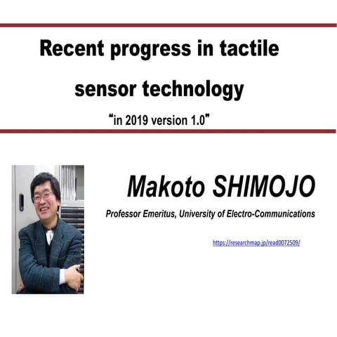 Recent progress in tactile sensor technology | PDF