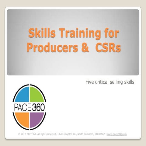 Insurance Agency Producer & CSR Sales Training | PPTX