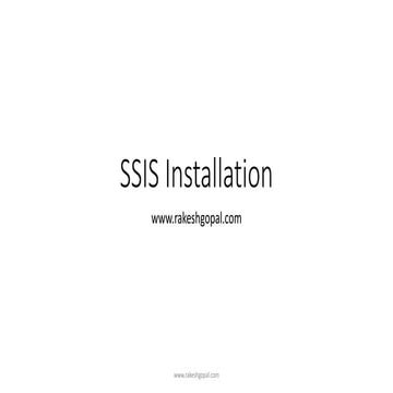 SSIS installation (Step by Step) | PPTX