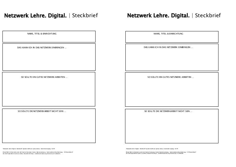 Vorlage Für Einen Steckbrief