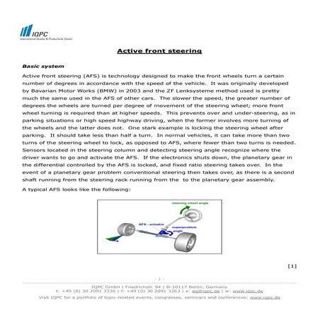 Active front steering | PDF