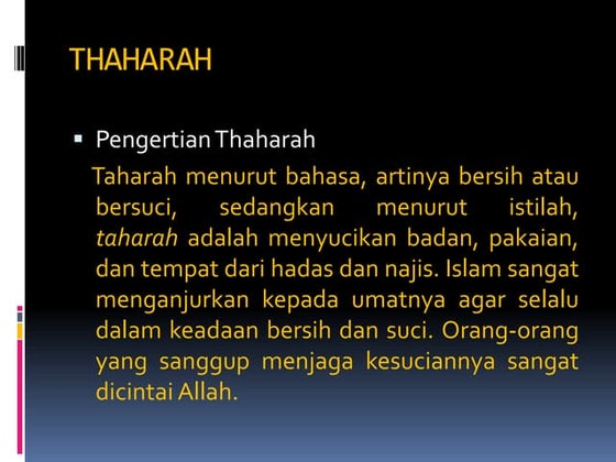 Presentasi Power Point Thaharah | PPTX