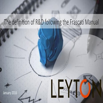 The definition of R&D following the Frascati manual | PDF