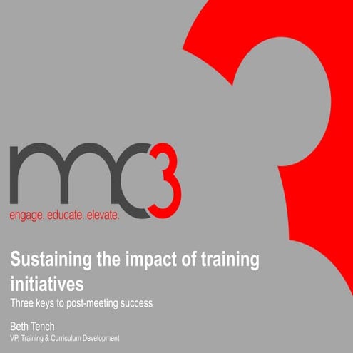 Sustaining the Impact of Training | PDF