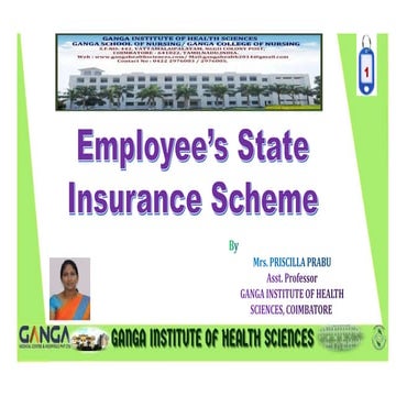 EMPLOYEE'S STATE INSURANCE SCHEME pptx | PPTX