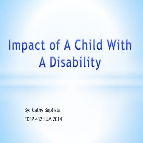 Impact of a child with a disability | PPT
