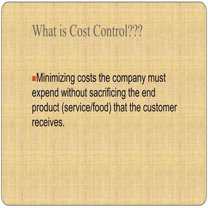 COST CONTROL | PPTX