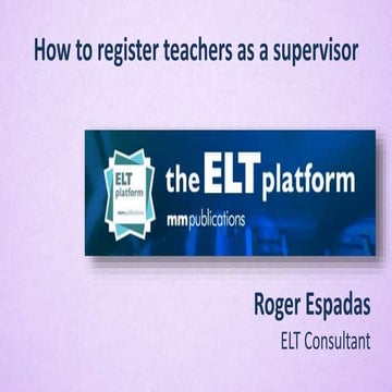 ELT Platform Handbook for Supervisors | PPT