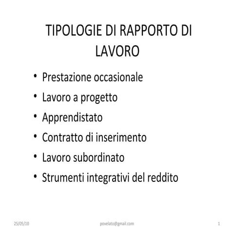 tipologie di rapporto di lavoro | PPT