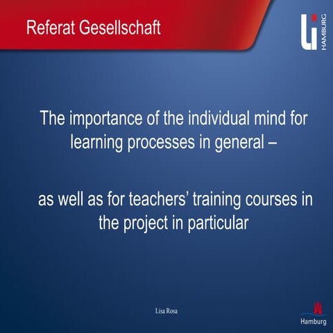 The importance of the individual mind for learning processes | PPT