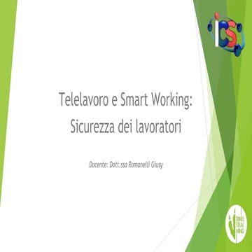 Telelavoro e Smart Working: Sicurezza dei lavoratori | PDF