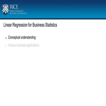 Linear regression for Business Statistics 1 | PPT
