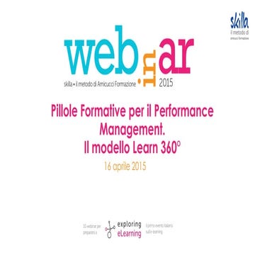 Pillole Formative per il Performance Management. Il modello Learn 360 ...