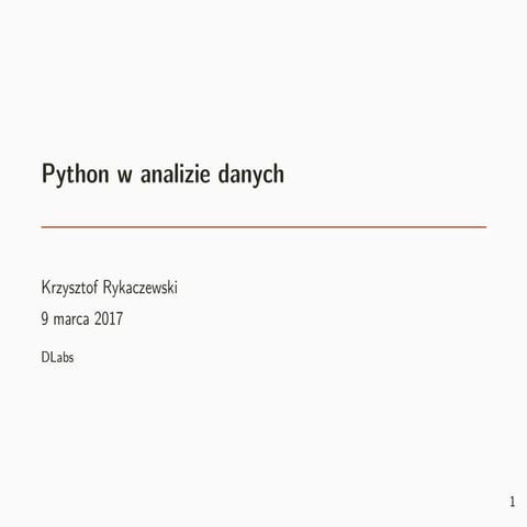 DLabs PyData MeetUp 9/03/2017 | PDF | Computer Software and ...