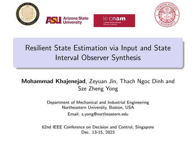 Slides Resilient State Estimation Cdc23 Pdf