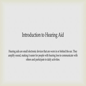 Hearing aids | PPTX