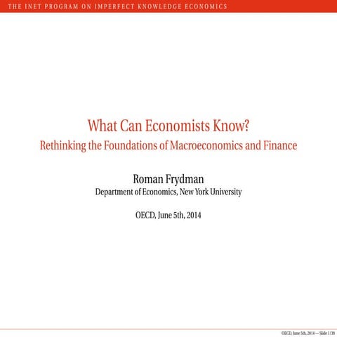 Slides roman frydman oecd june 5 2014 | PDF | Stocks and Bonds ...
