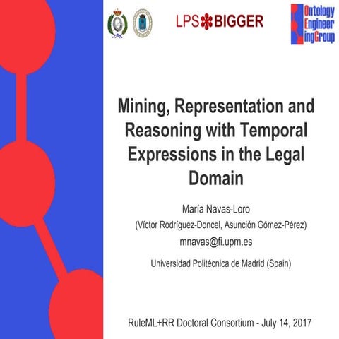 Mining, Representation and Reasoning with Temporal Expressions in the Legal Domain | PPT