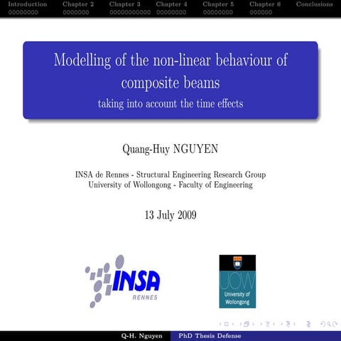 Modelling of the non-linear behaviour of composite beams | PPT
