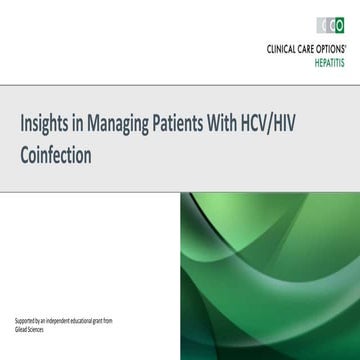 Slides to Guide Management of Patients With HCV/HIV Coinfection.2018