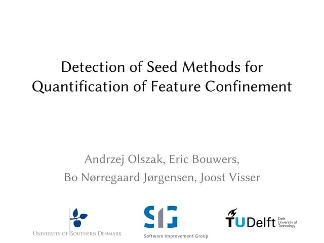 Detection Of Seed Methods For Quantification Of Feature Confinement Ppt