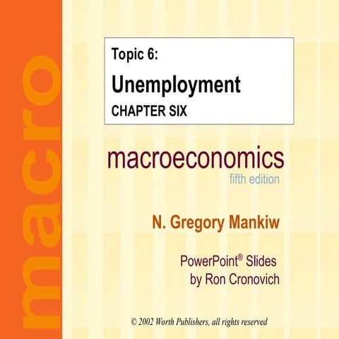 Macro economics, George Mankiw, 6- unemployment | PPT