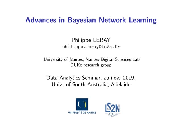 Advances In Bayesian Network Learning Ppt