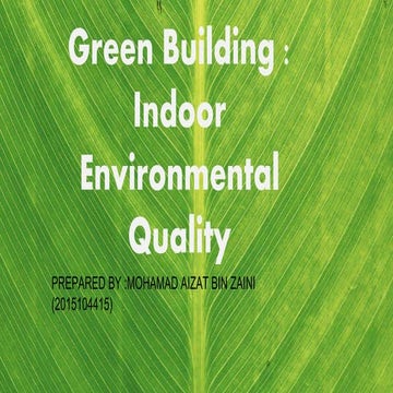indoor environmental quality sustainability | PPTX