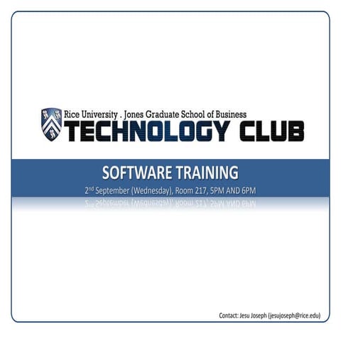 Technology Club Software Training | PPTX