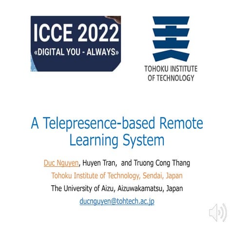 A Telepresence-based Remote Learning System | PPT
